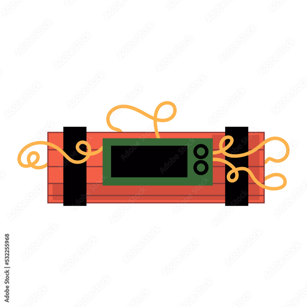 Vecteur Stock Cartoon dynamite and tnt explosives with timer and fuse ...