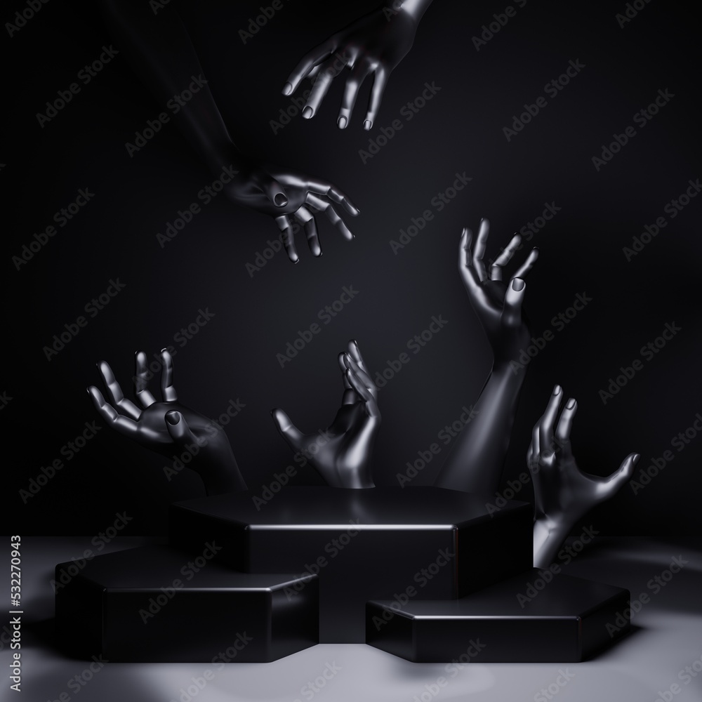 abstract of studio room, background with figure hand of mannequin ...