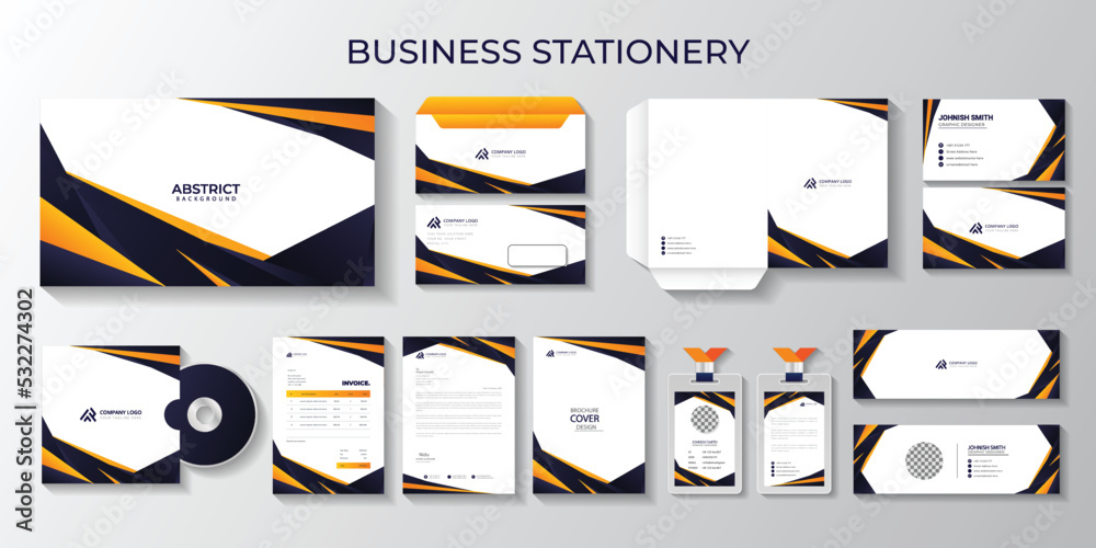 professional business full stationery and letterhead, identity ...