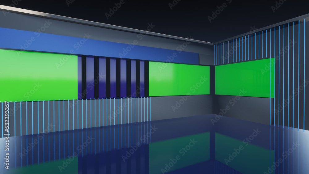 Virtual Studio Background Illustration set 3d ilustração do Stock ...