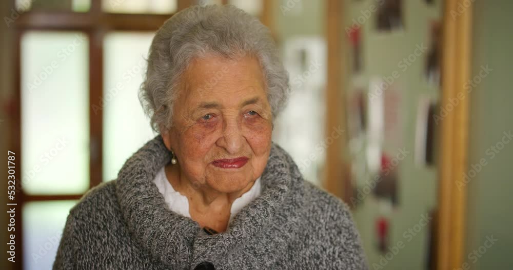 Healthcare, retirement and elderly woman thinking with sad face ...