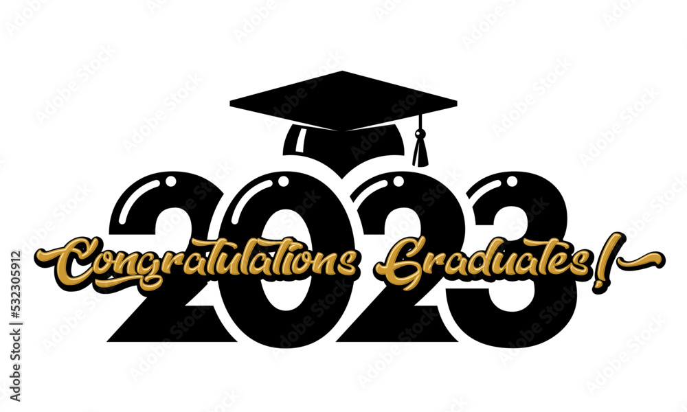 Lettering Class of 2023 for greeting, invitation card. Text for ...