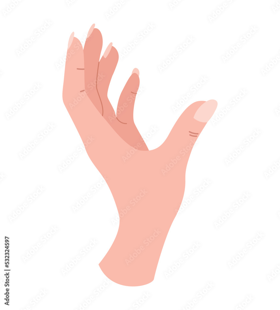 Vetor de Hand pose icon. Open palm with fingers, sticker and reaction ...