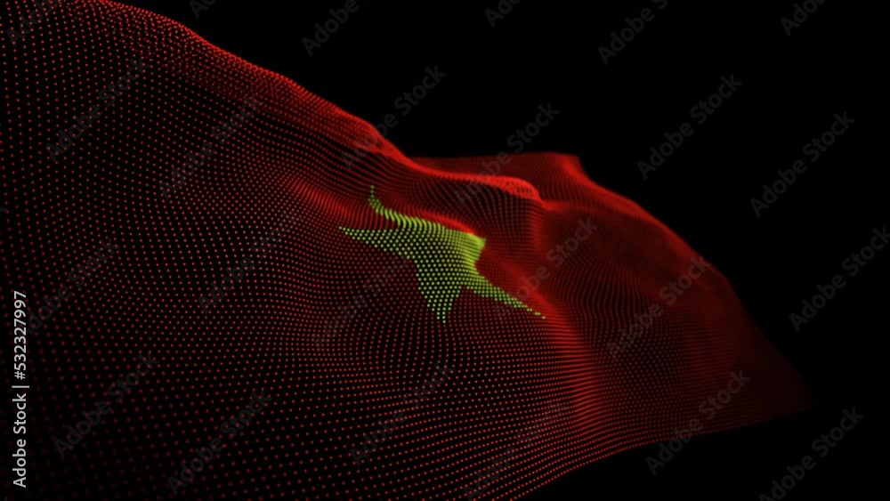 Seamless looping animated digital flag of Vietnam overlay rendered of ...