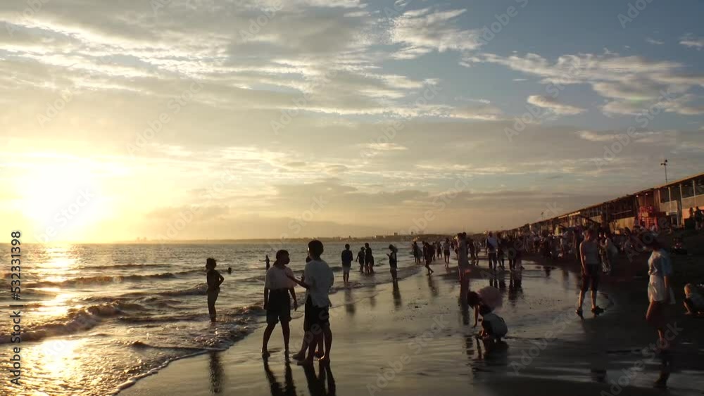 FUJISAWA, KANAGAWA, JAPAN - AUGUST 2022 : View of Enoshima beach (sea ...