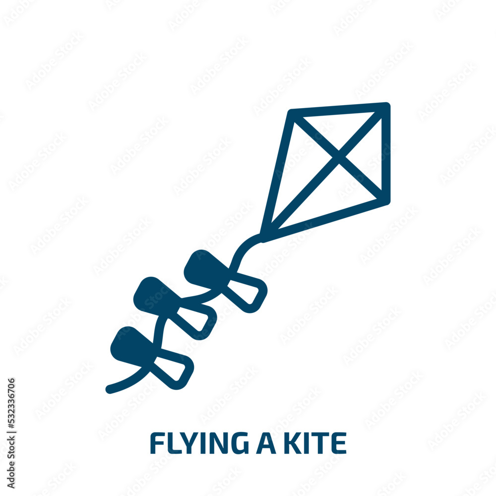 flying a kite icon from activity and hobbies collection. Filled flying ...