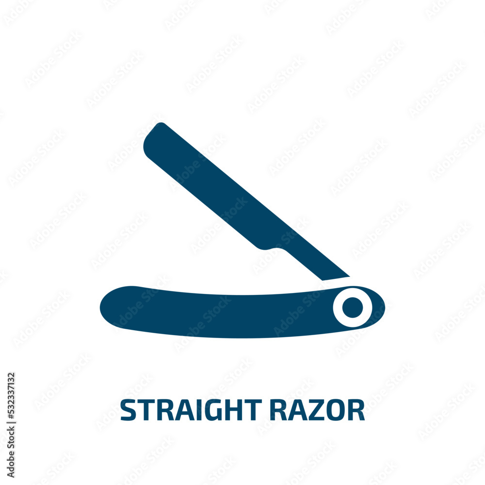 straight razor icon from beauty collection. Filled straight razor ...