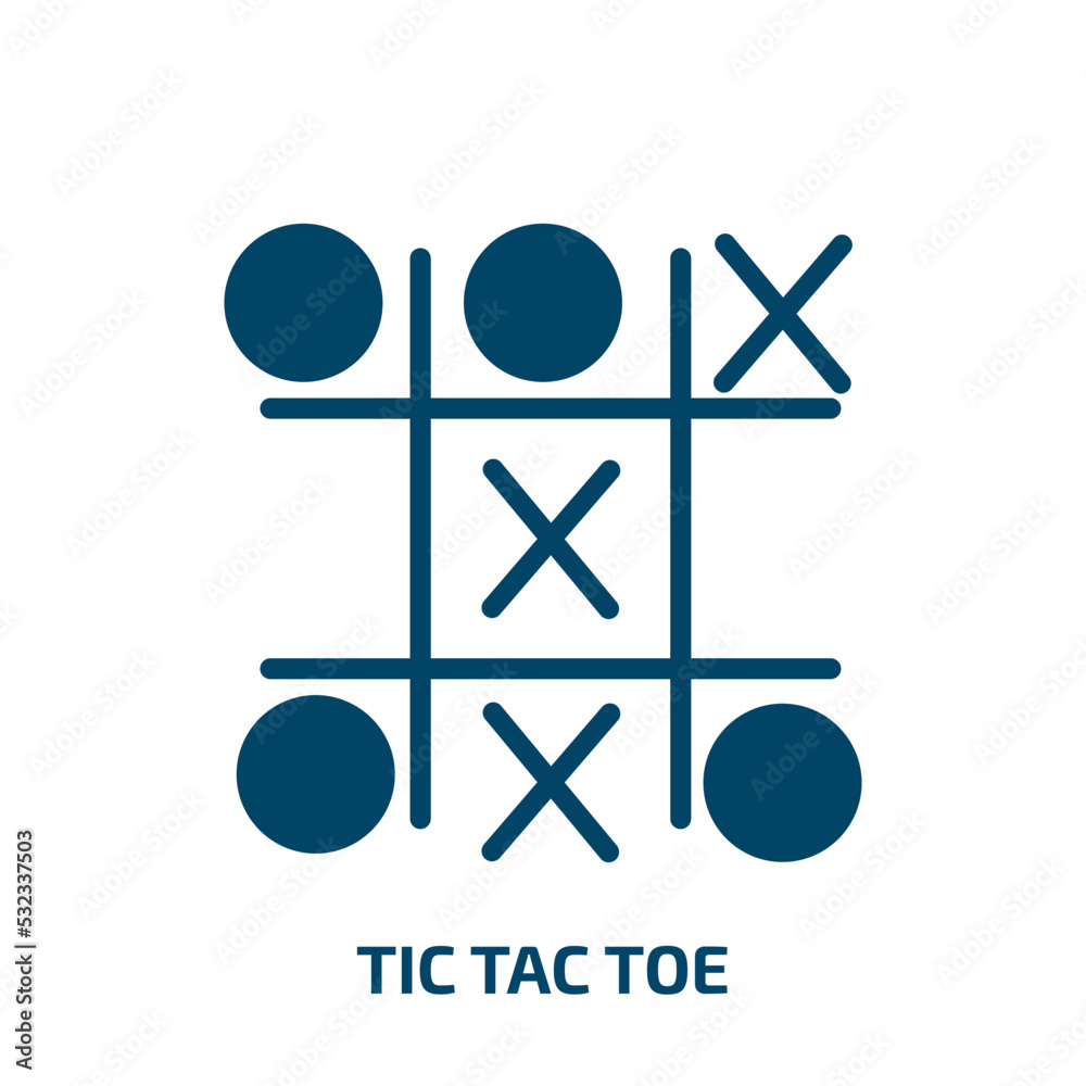 tic tac toe icon from arcade collection. Filled tic tac toe, tic, tac ...