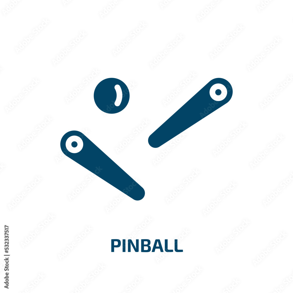 pinball icon from arcade collection. Filled pinball, activity, leisure ...