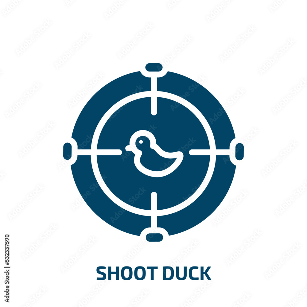 Vecteur Stock shoot duck icon from entertainment collection. Filled shoot duck, weapon, duck ...
