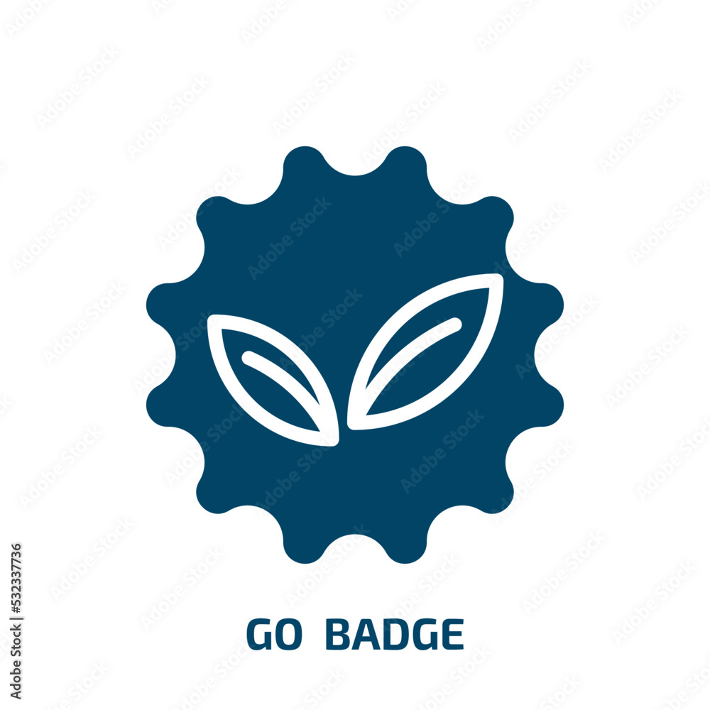 go green badge icon from general collection. Filled go green badge, eco ...
