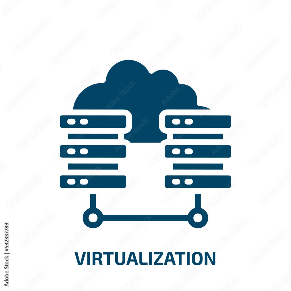 virtualization icon from internet security collection. Filled ...