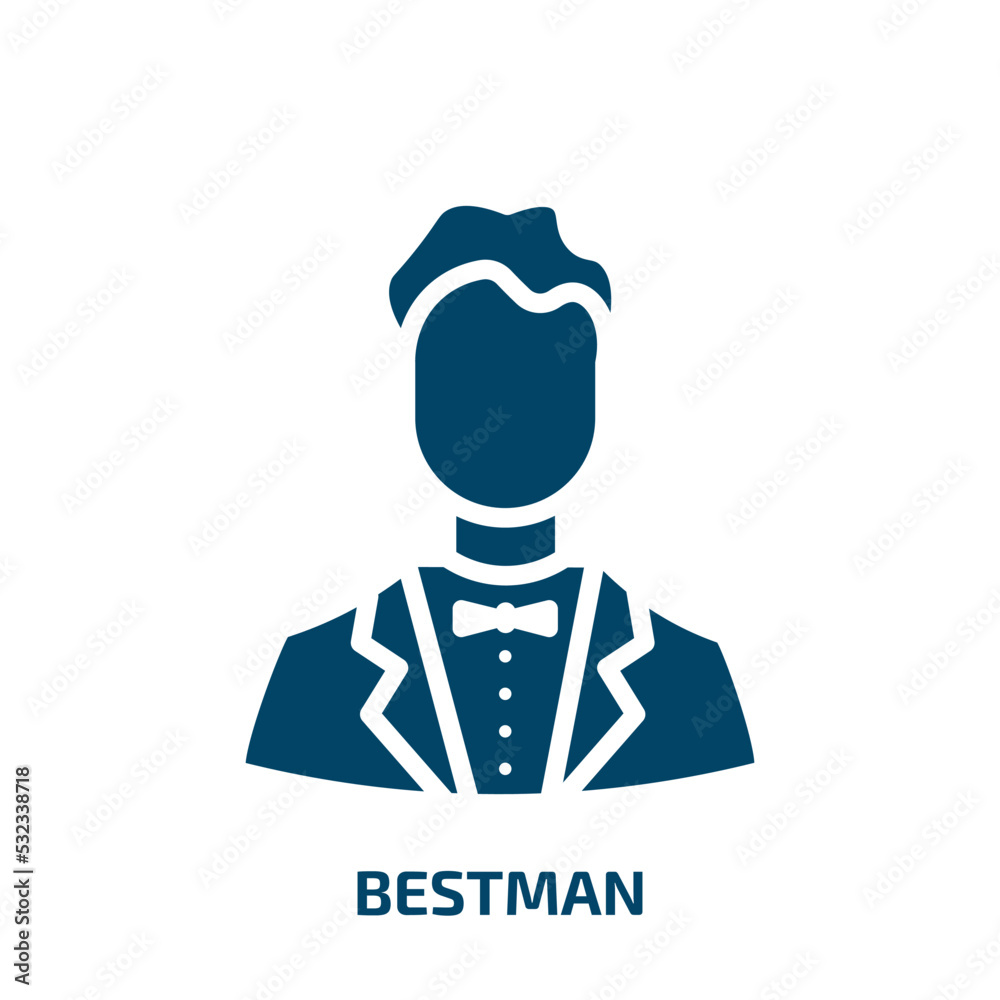 bestman icon from people collection. Filled bestman, down, communicate ...