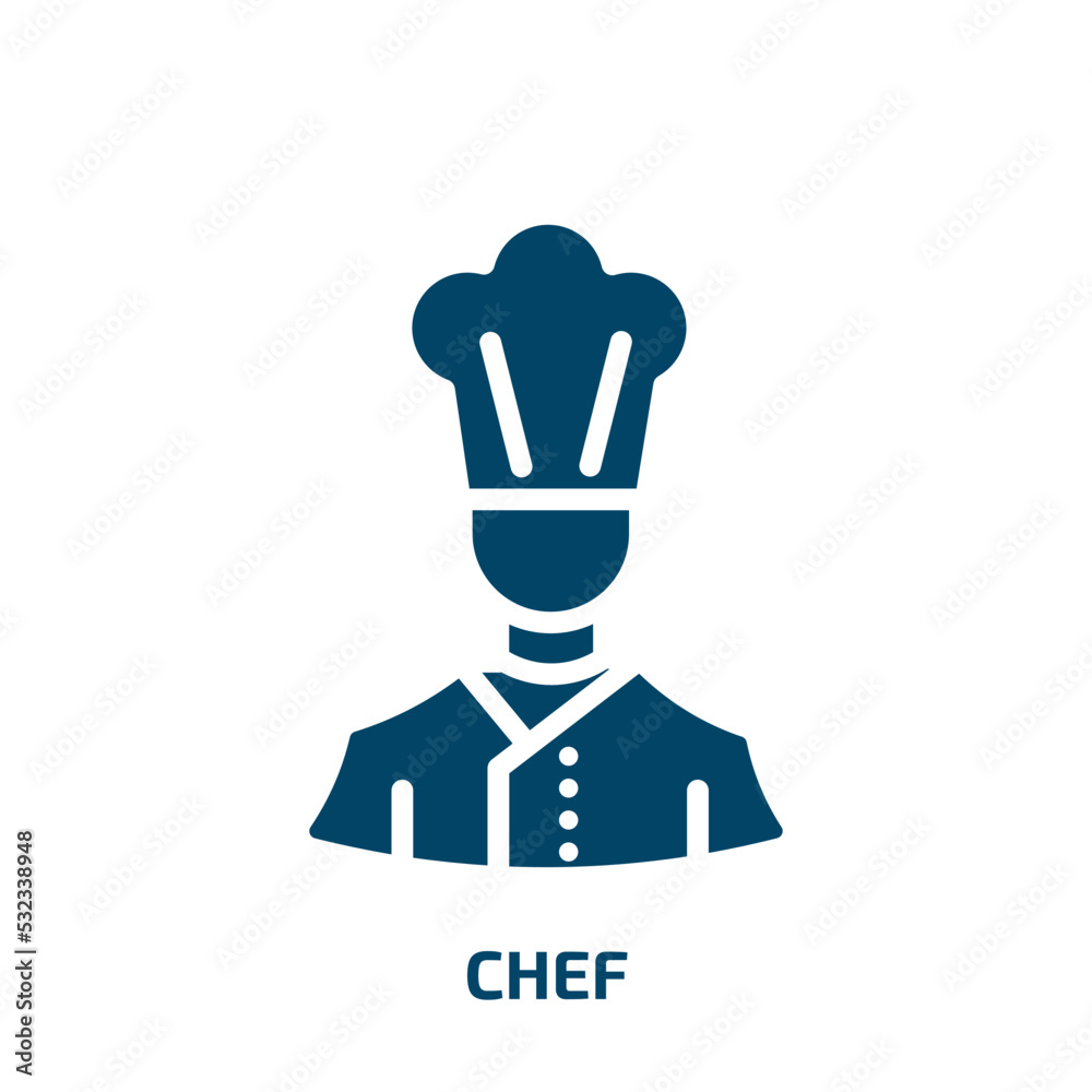 chef icon from professions collection. Filled chef, food, restaurant ...