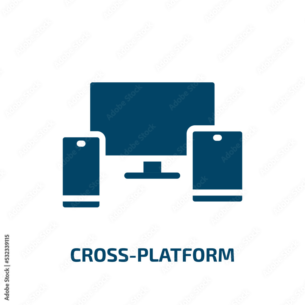 Vecteur Stock cross-platform icon from programming collection. Filled ...