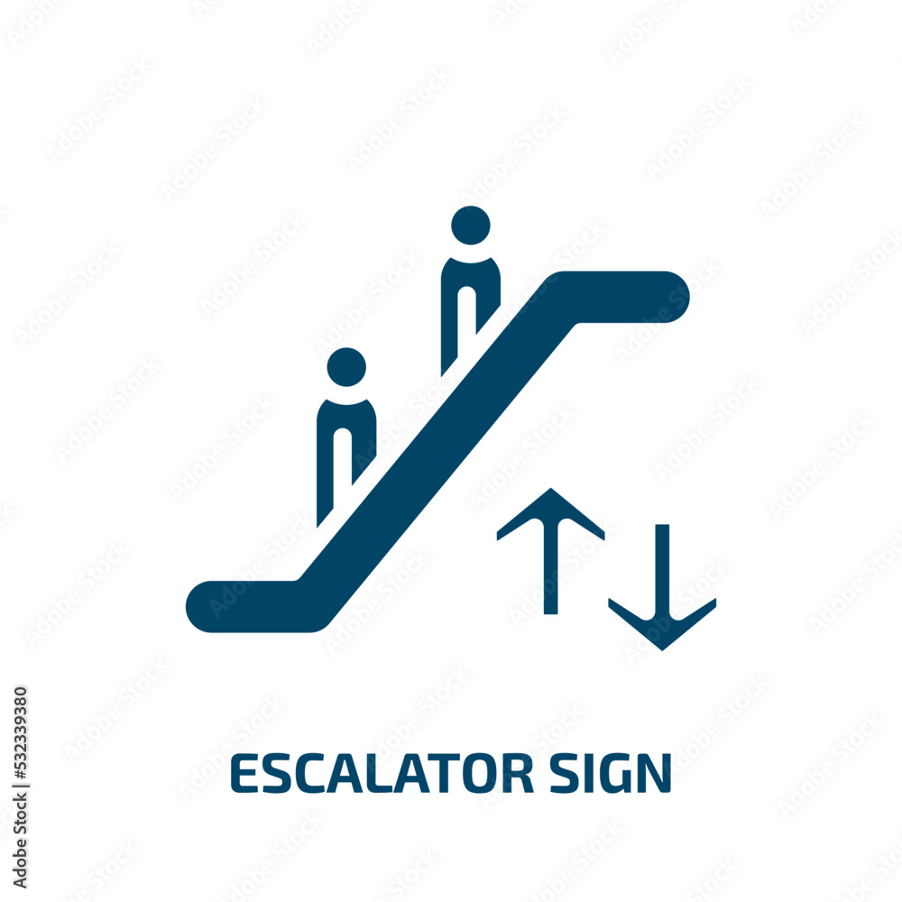 escalator sign icon from signs collection. Filled escalator sign ...