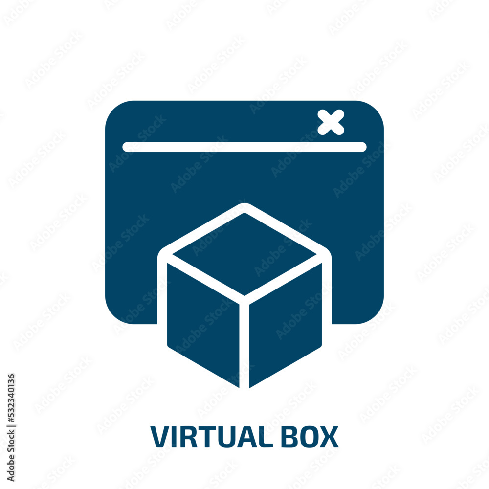 virtual box icon from technology collection. Filled virtual box ...