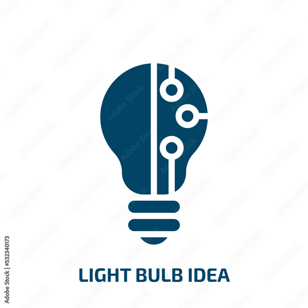 light bulb idea icon from technology collection. Filled light bulb idea, energy, bulb glyph ...