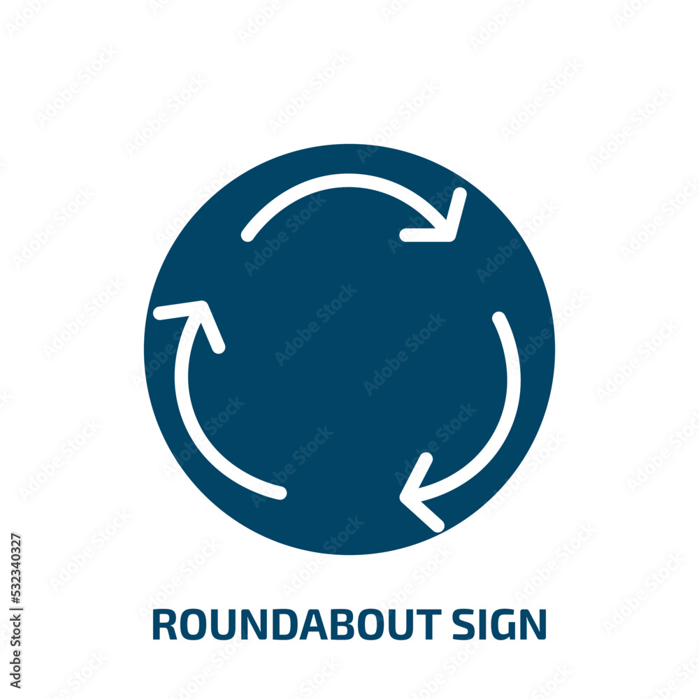 roundabout sign icon from traffic signs collection. Filled roundabout ... roundabout sign icon from traffic signs collection. Filled roundabout ...