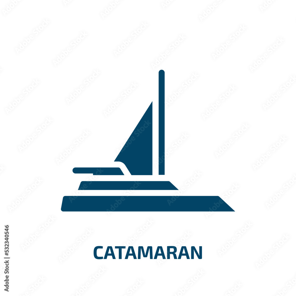 Vecteur Stock catamaran icon from transportation collection. Filled ...