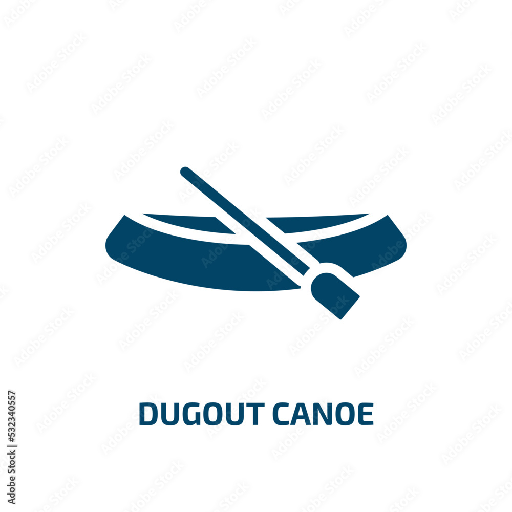 dugout canoe icon from transportation collection. Filled dugout canoe ...