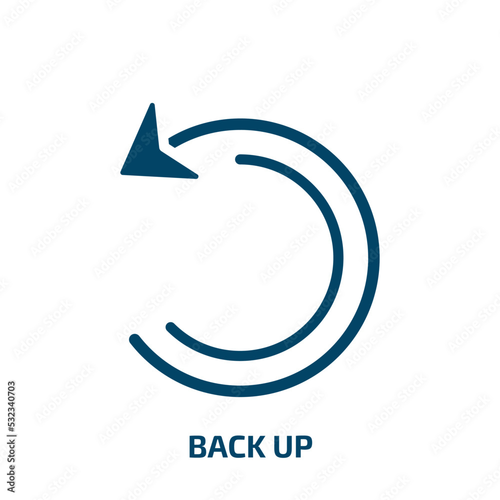 back up icon from user interface collection. Filled back up, arrow ...