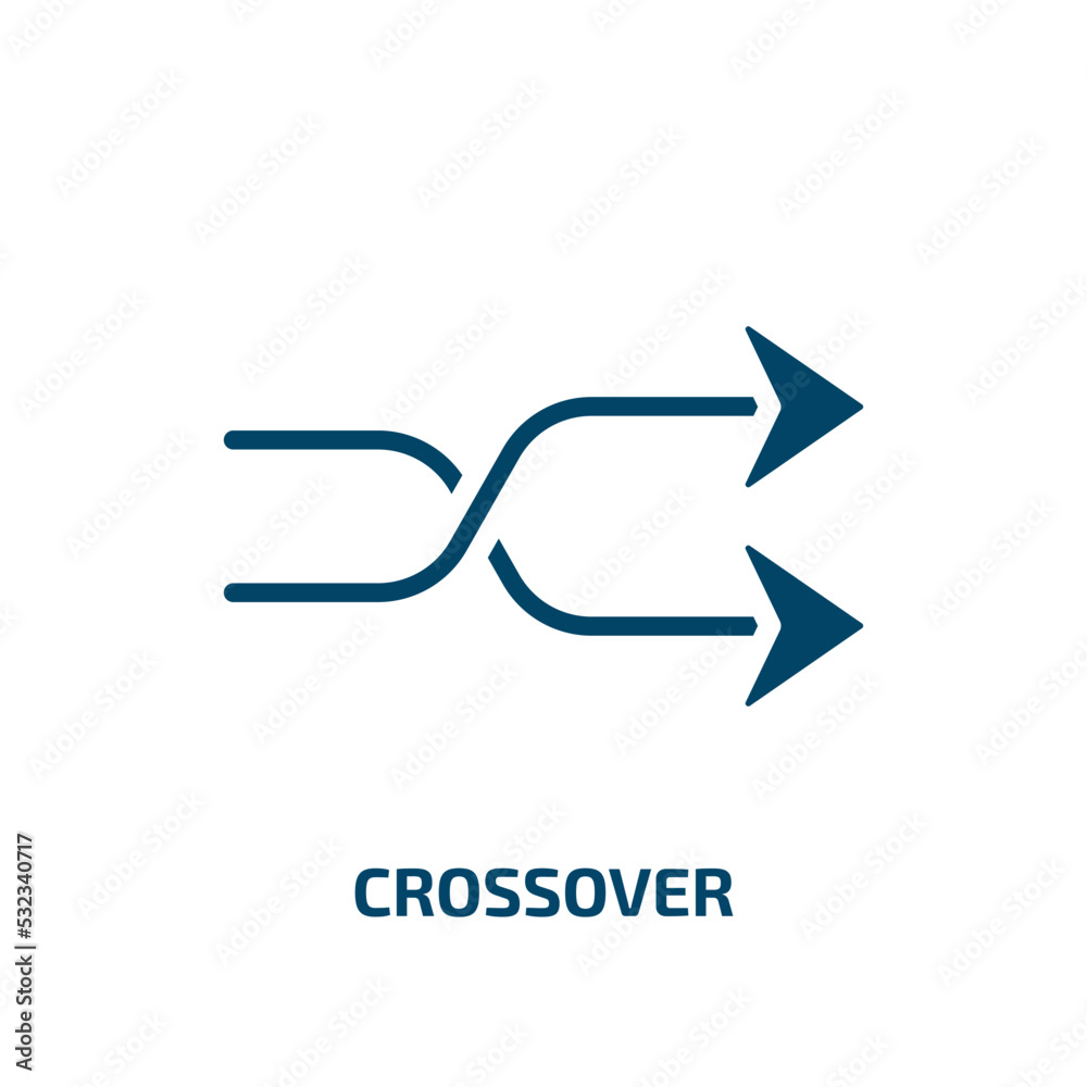 crossover icon from user interface collection. Filled crossover, sport ...