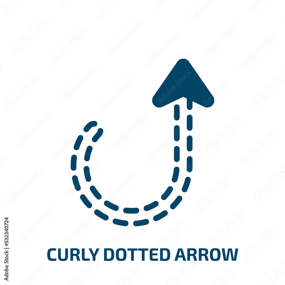 Curly Dotted Arrow Icon From User Interface Collection Filled Curly Dotted Arrow Curly Doodle