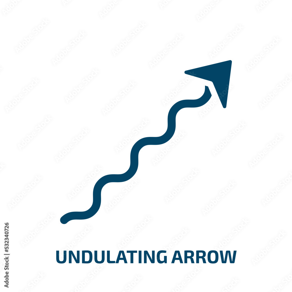 undulating arrow icon from user interface collection. Filled undulating ...