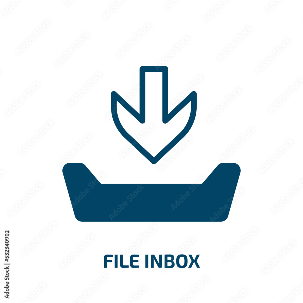 file inbox icon from user interface collection. Filled file inbox, inbox, download glyph icons ...