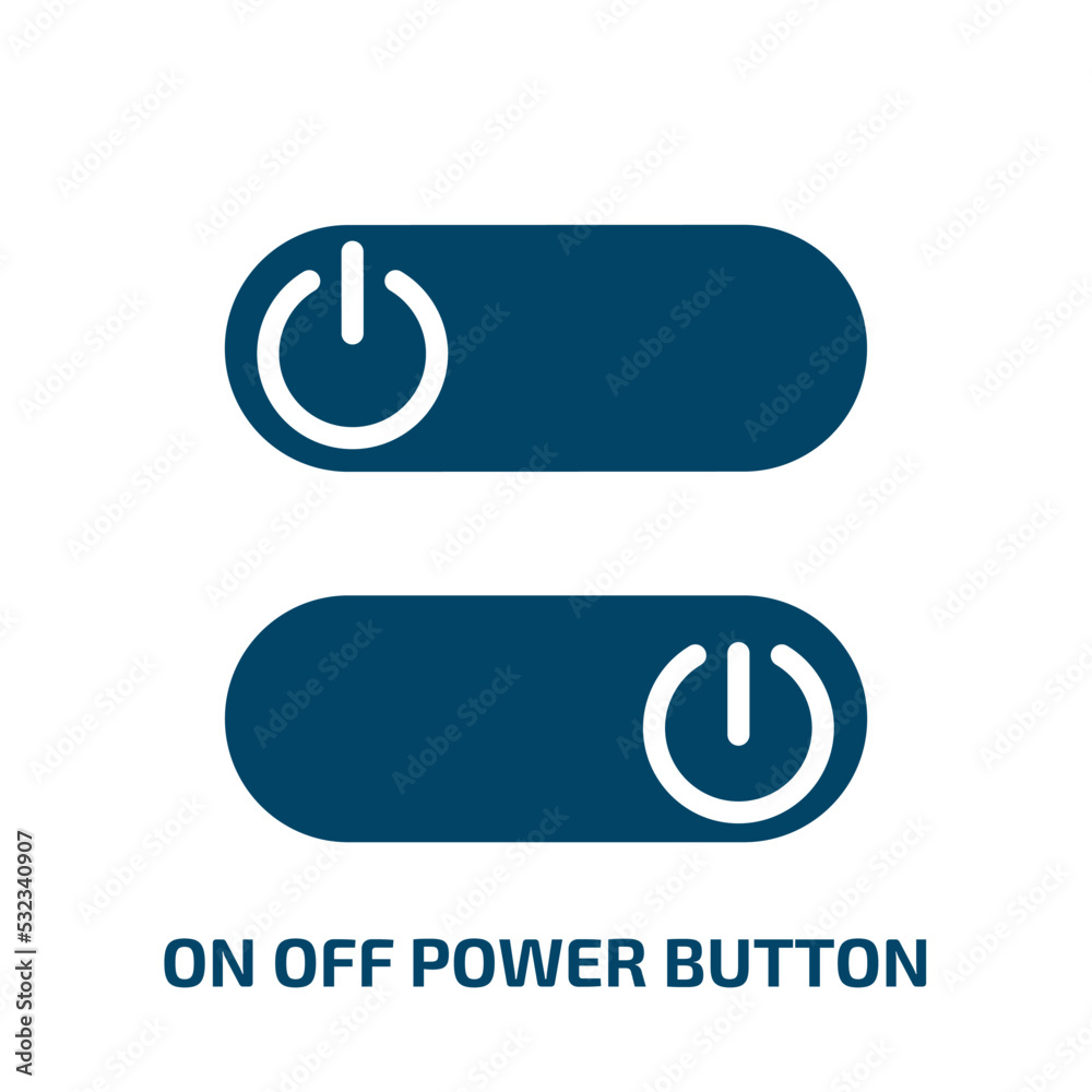 on off power button icon from user interface collection. Filled on off power button, power ...