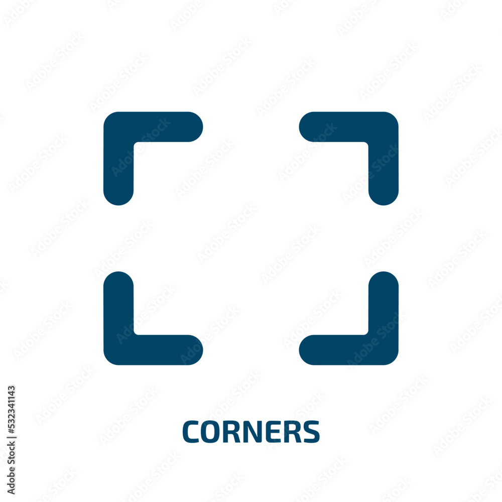 corners icon from user interface collection. Filled corners, corner ...