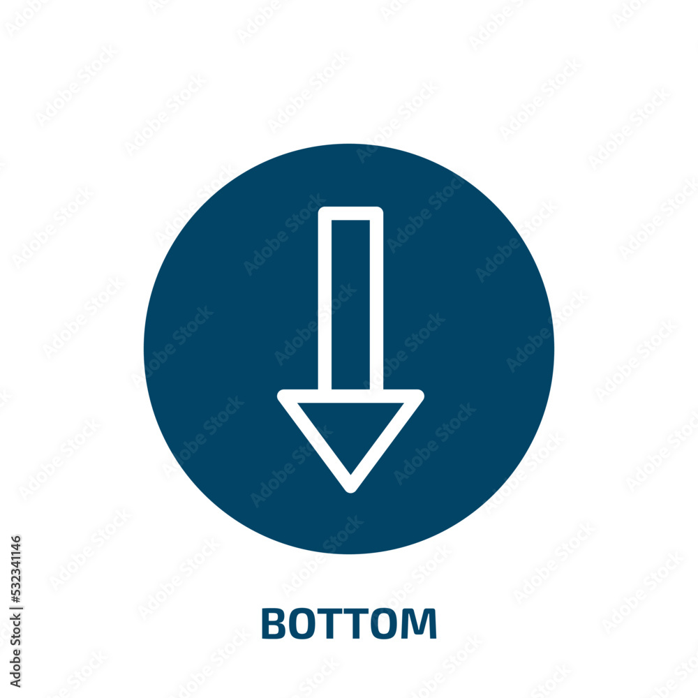 bottom icon from user interface collection. Filled bottom, business ...