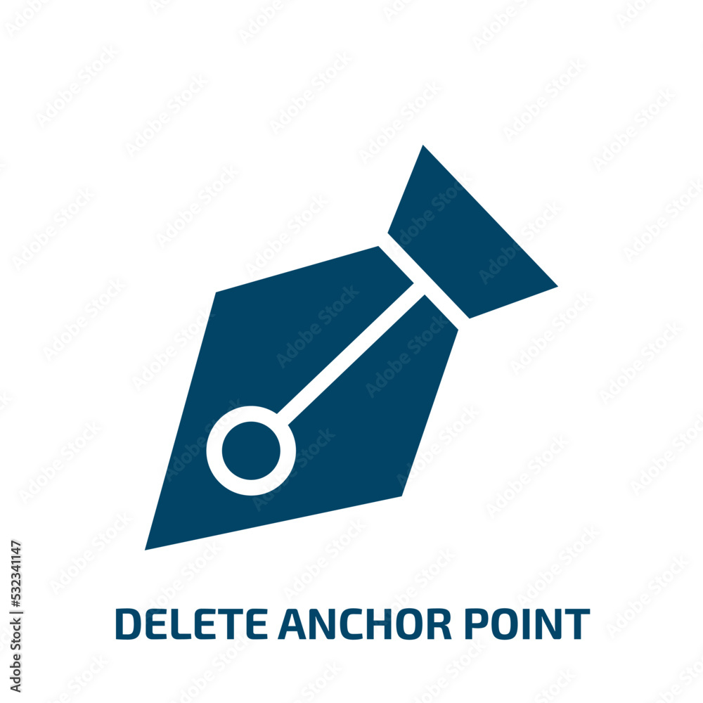 Vecteur Stock delete anchor point icon from user interface collection. Filled delete anchor ...