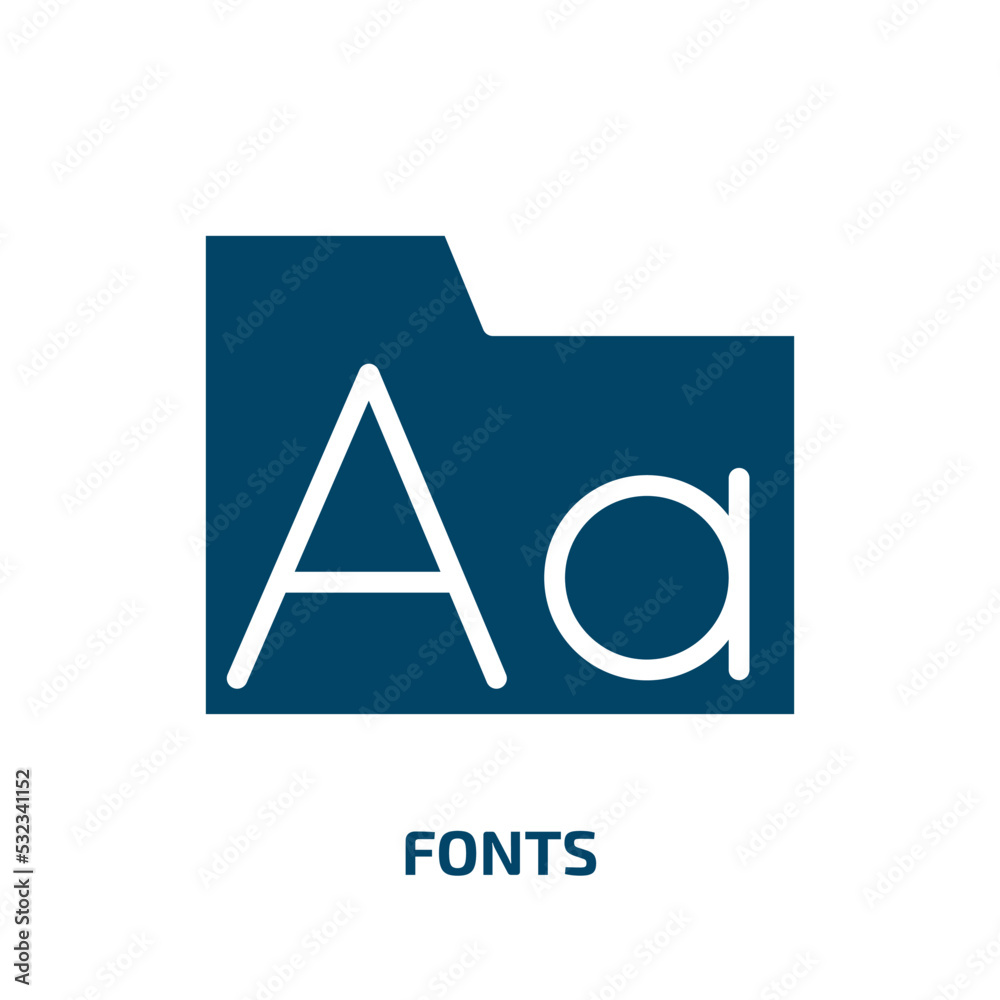 fonts icon from user interface collection. Filled fonts, typography ...