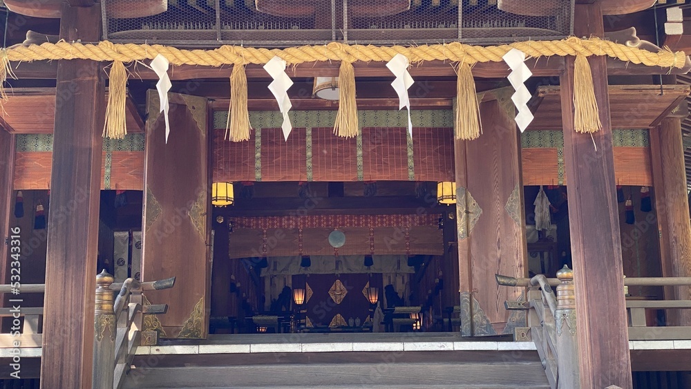 Photo & Art Print The old house of Shinto shrine, the Gojyoten Jinjya ...