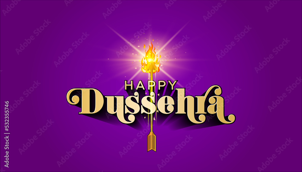 Wishing card for Dussehra festival. Happy Dussehra text with lord rama ...
