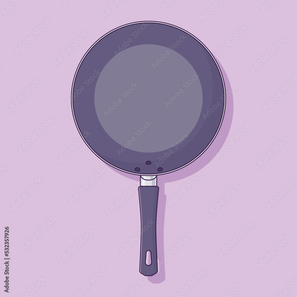 Frying Pan Vector Icon Illustration. Kitchenware Vector. Flat Cartoon ...