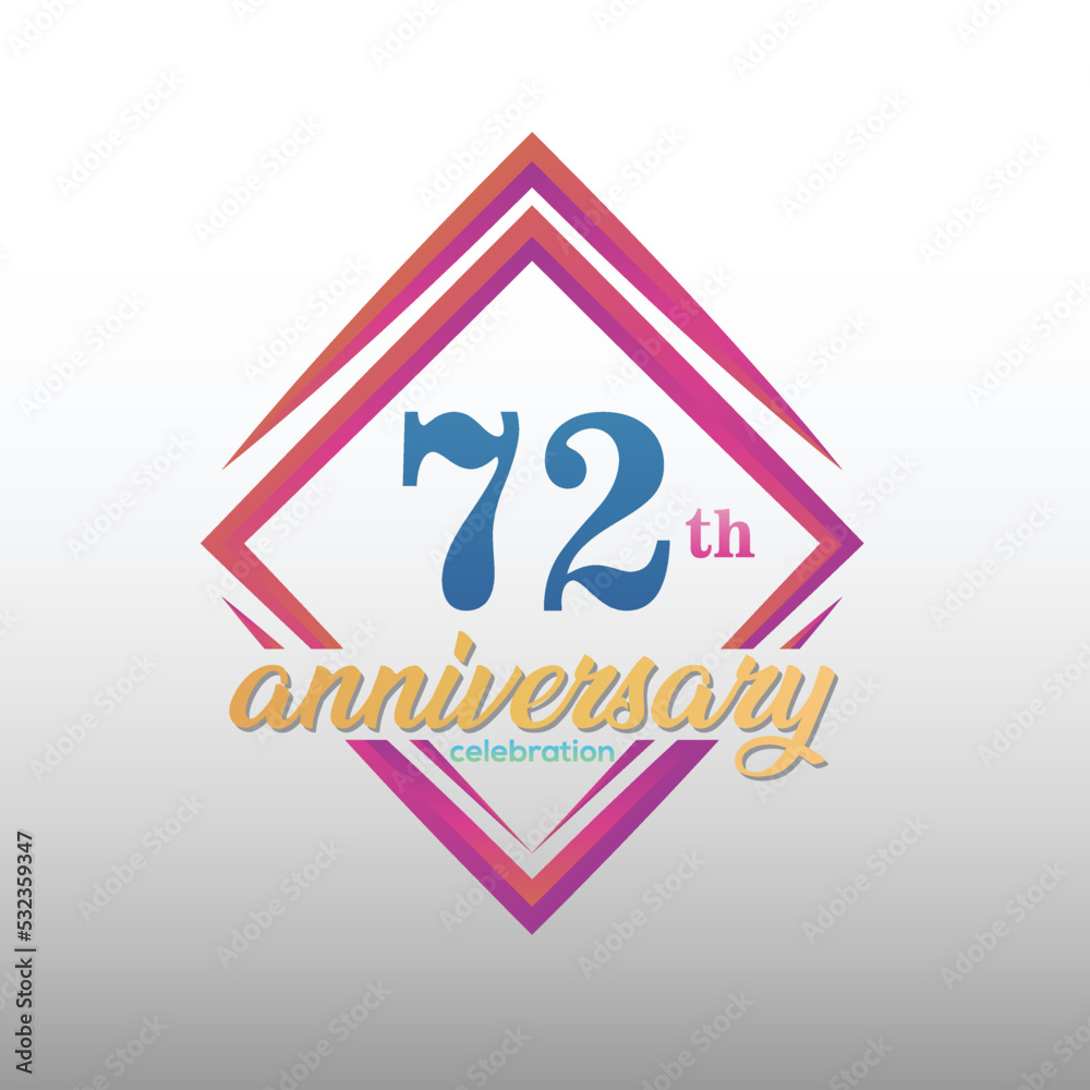 72 years anniversary celebration logotype. 72nd anniversary logo ...