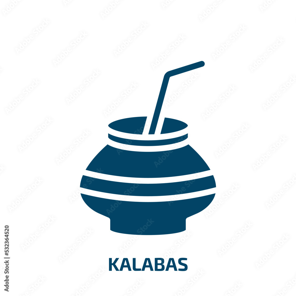 Vecteur Stock kalabas icon from culture collection. Filled kalabas, tea ...