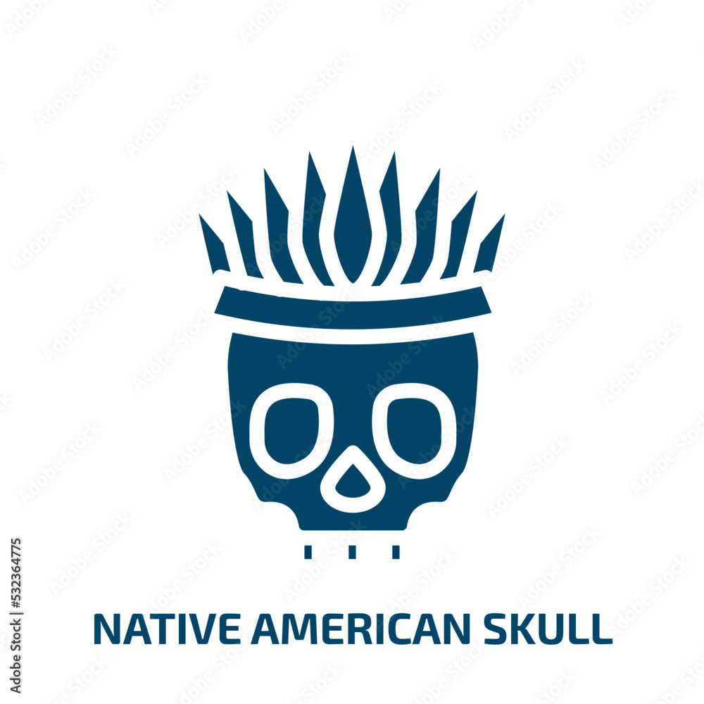 native american skull icon from culture collection. Filled native ...