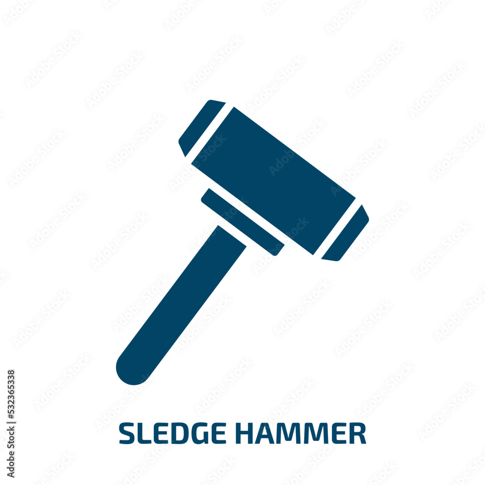 sledge hammer icon from construction tools collection. Filled sledge ...