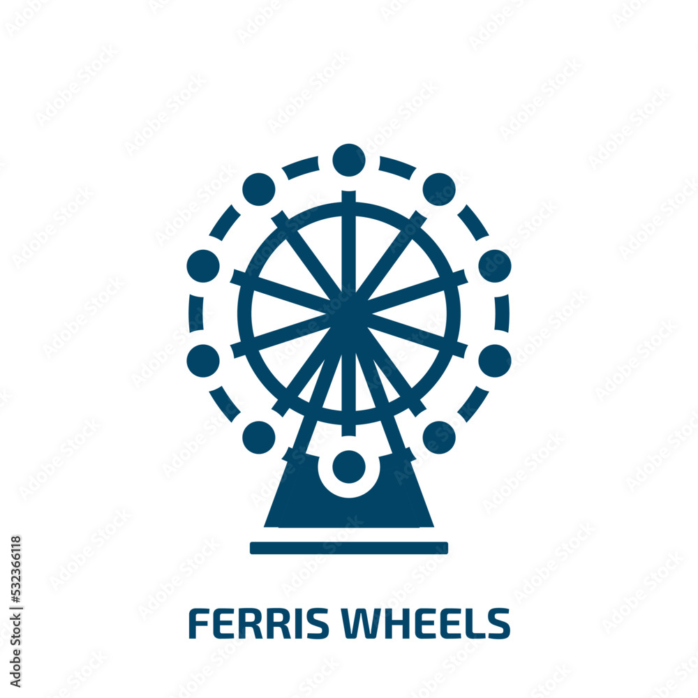 ferris wheels icon from business collection. Filled ferris wheels ...