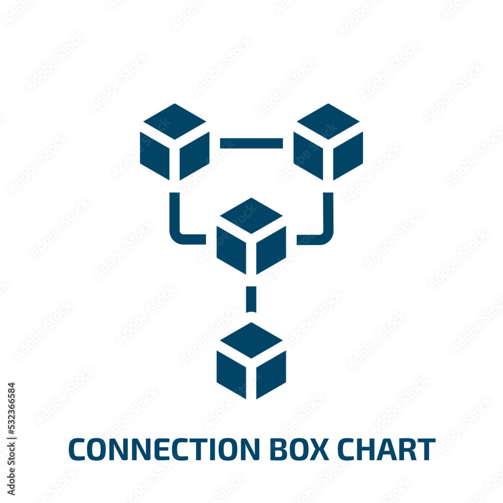 connection box chart icon from business collection. Filled connection ...