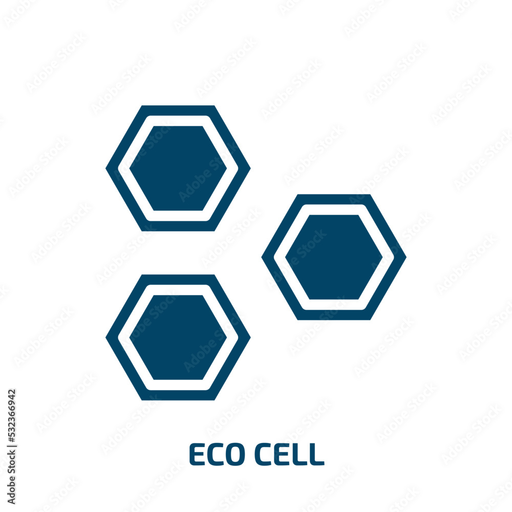 eco cell icon from ecology collection. Filled eco cell, eco, cell glyph ...