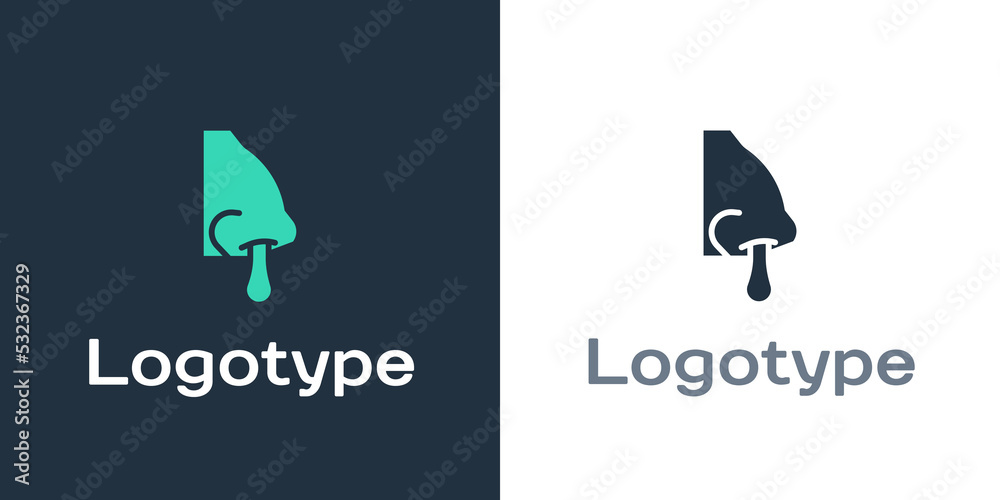 Logotype Runny nose icon isolated on white background. Rhinitis ...