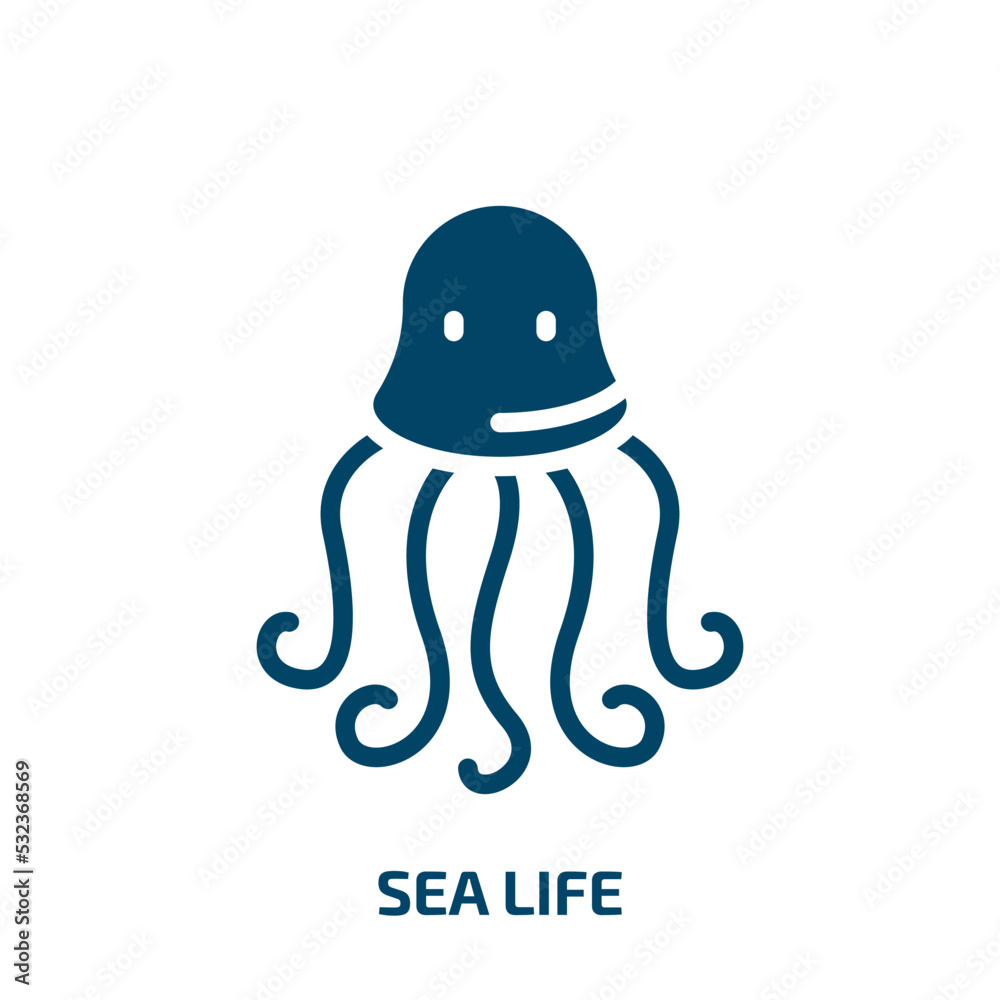 sea life icon from food collection. Filled sea life, ocean, underwater ...