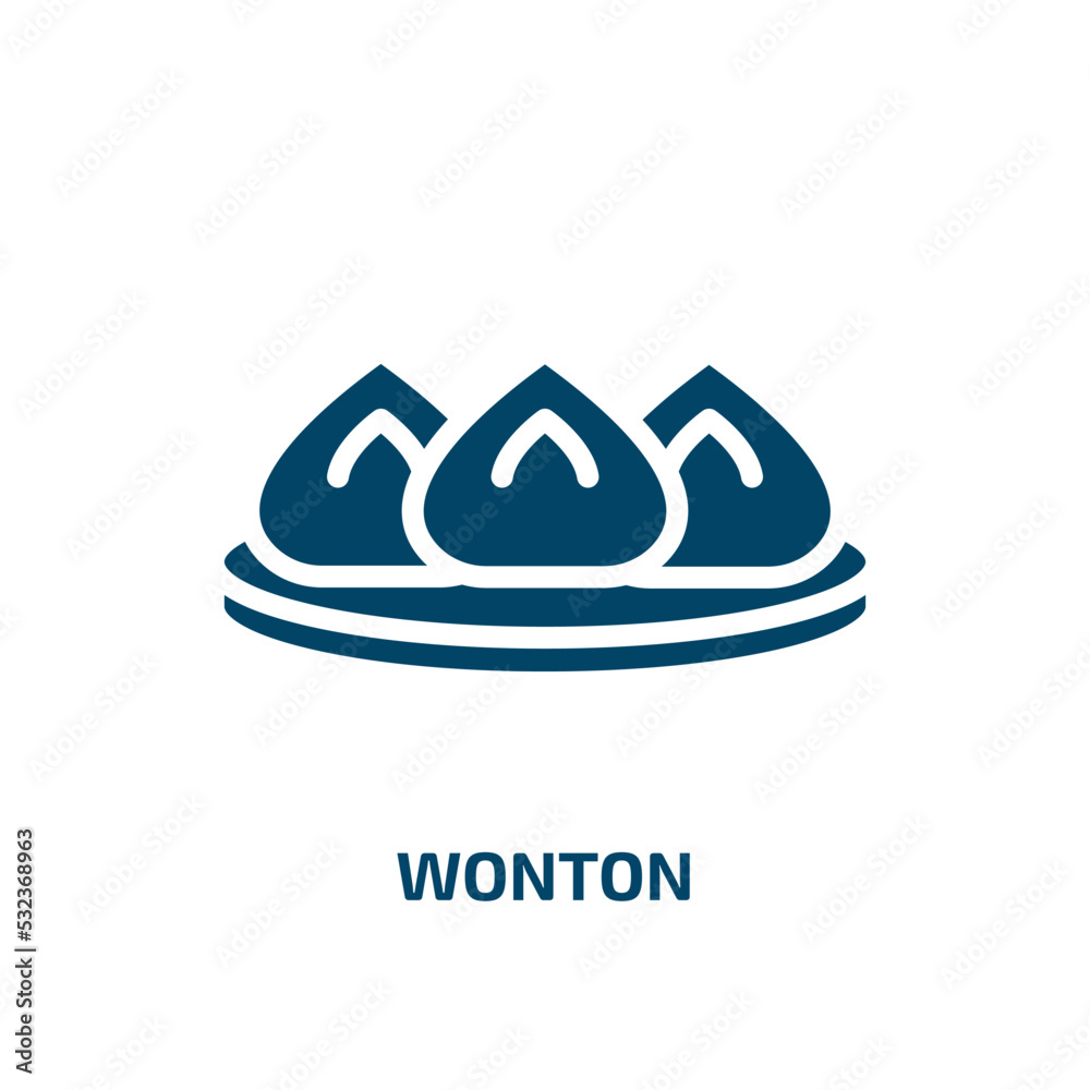 wonton icon from food collection. Filled wonton, lunch, delicious glyph ...