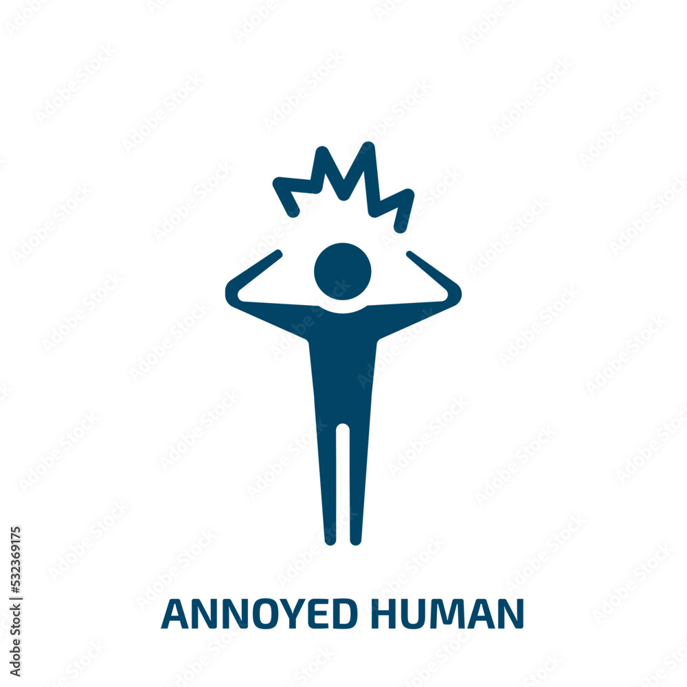 annoyed human icon from feelings collection. Filled annoyed human ...