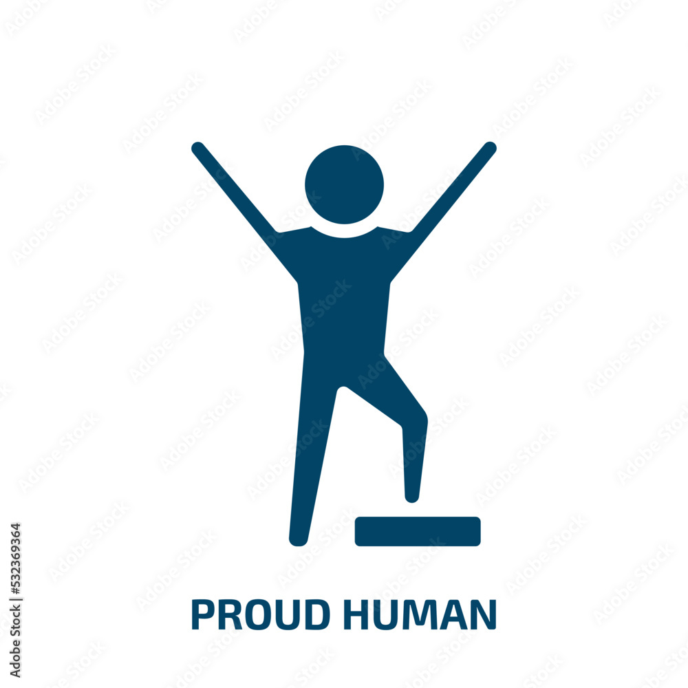 proud human icon from feelings collection. Filled proud human, happy ...